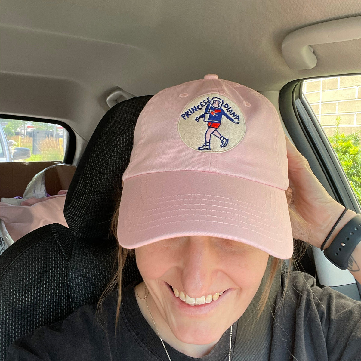 Princess Diana Embroidered Dad Hat – Pink Adjustable Cap with Di ...